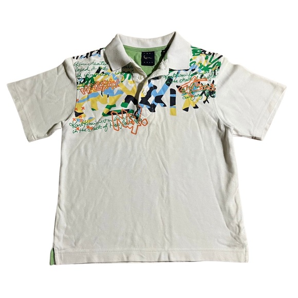 Karl Kani | Shirts & Tops | Karl Kani Gold Boys White Graphic Polo ...